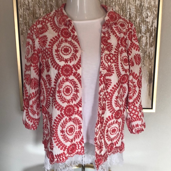 Sunday Up | Jackets & Coats | Sunday Up Red And White Floral ...